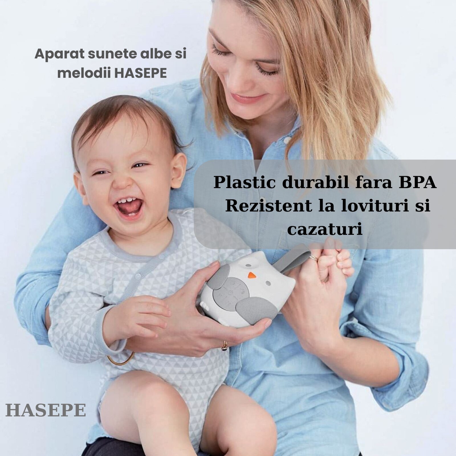 Aparat sunete albe si melodii pentru bebelusi HASEPE, generator ...