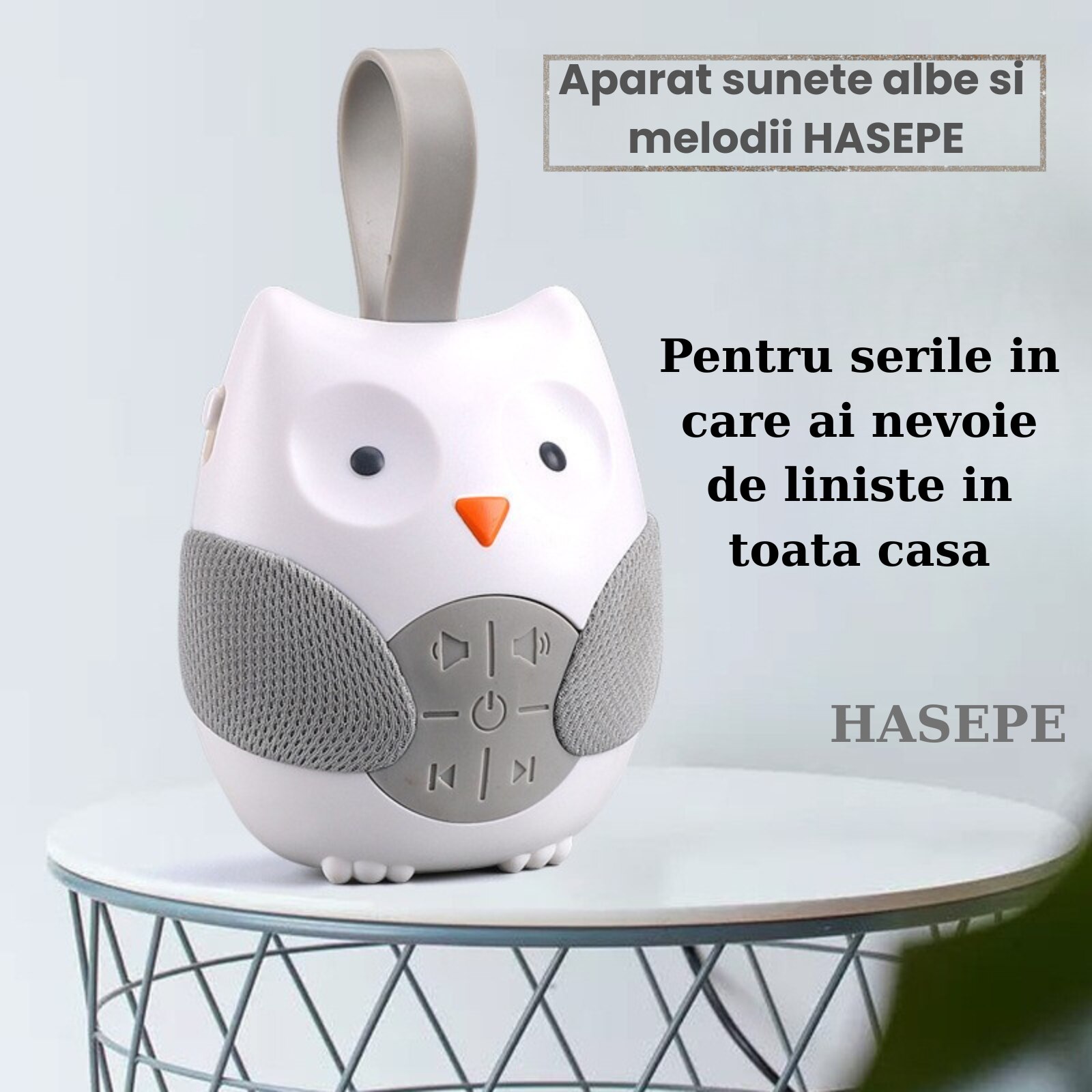Aparat sunete albe si melodii pentru bebelusi HASEPE, generator ...