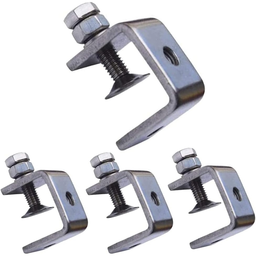 Cleme C din otel inoxidabil, set de 4 bucati, 30mm deschidere, 16-25mm ...