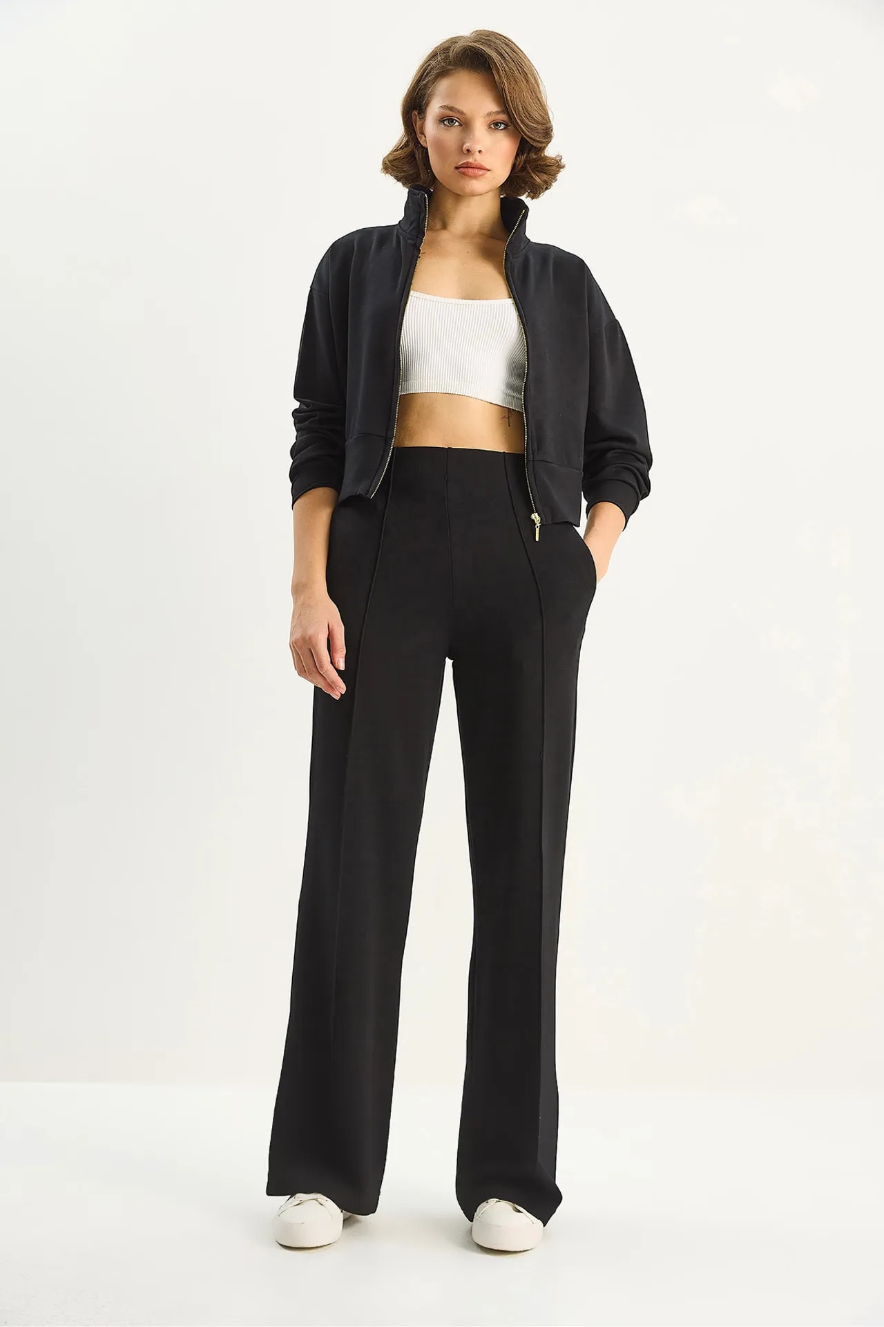 Trening dama LUCCI, hanorac cu fermoar complet, pantaloni, negru ...