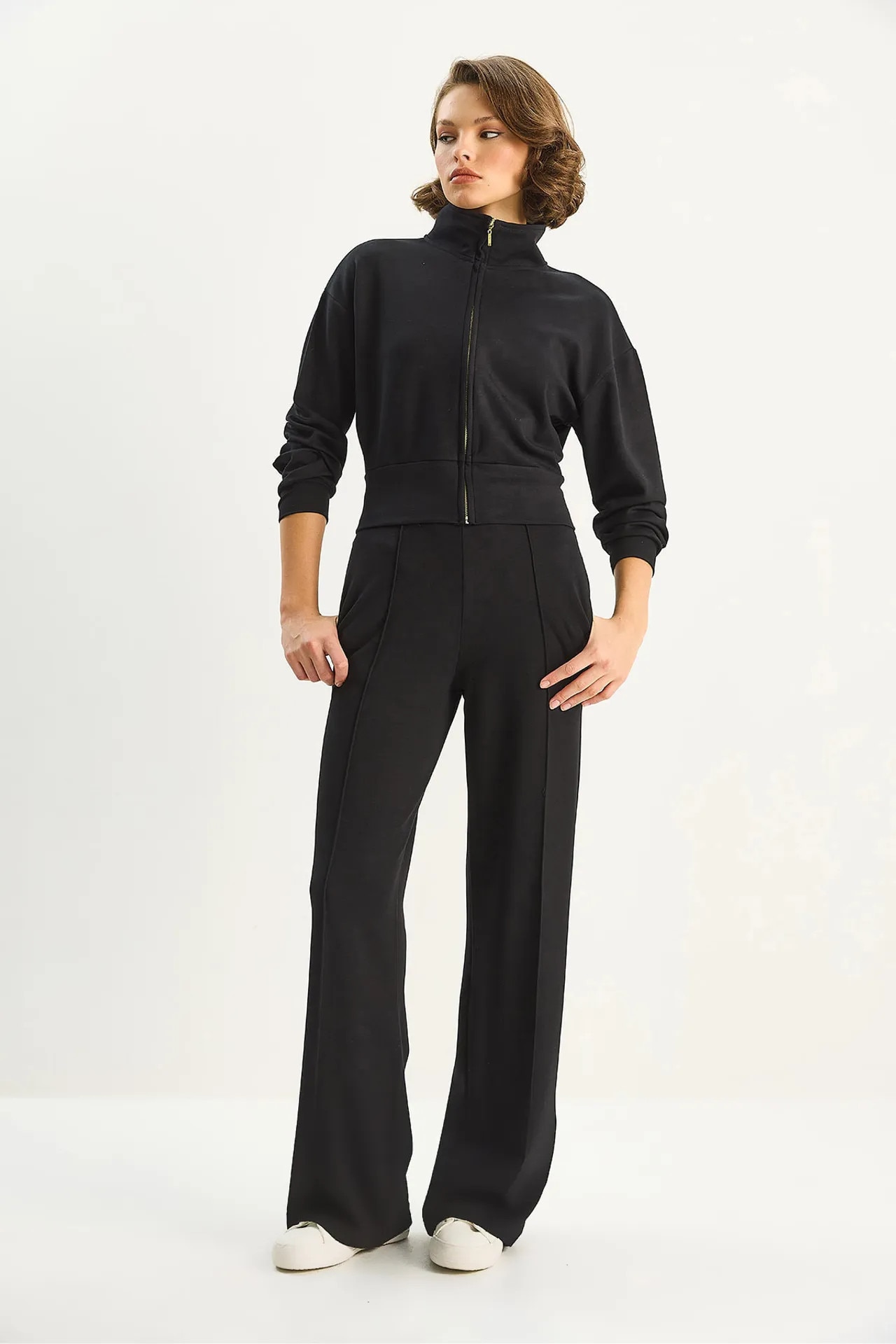 Trening dama LUCCI, hanorac cu fermoar complet, pantaloni, negru ...