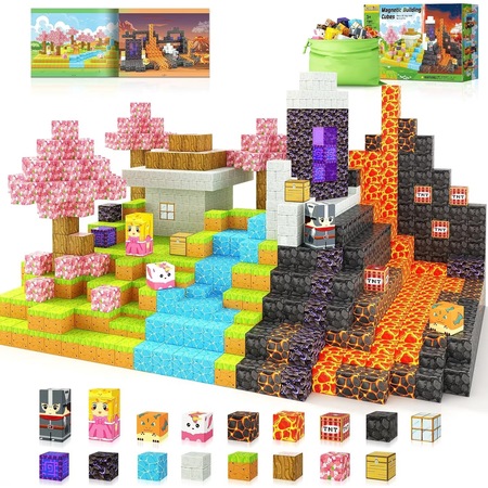 Set Cuburi Magnetice Minecraft, Set de Constructie Build Mine Magnet ...