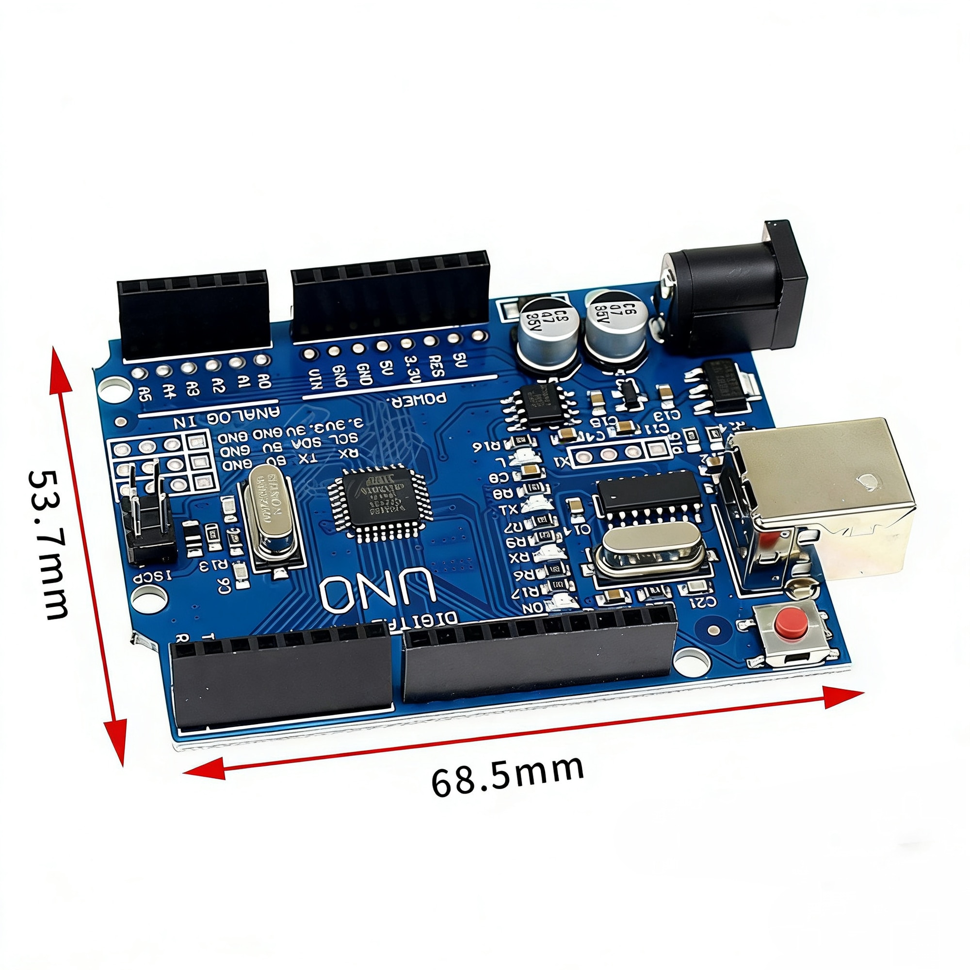 Placa, Uno R3, dezvoltare, Arduino, Compatibil Arduino IDE, ATMEGA328 ...