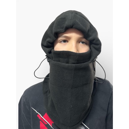 Cagula de iarnă, neagră, fleece, mărime universală, pentru copii și ...