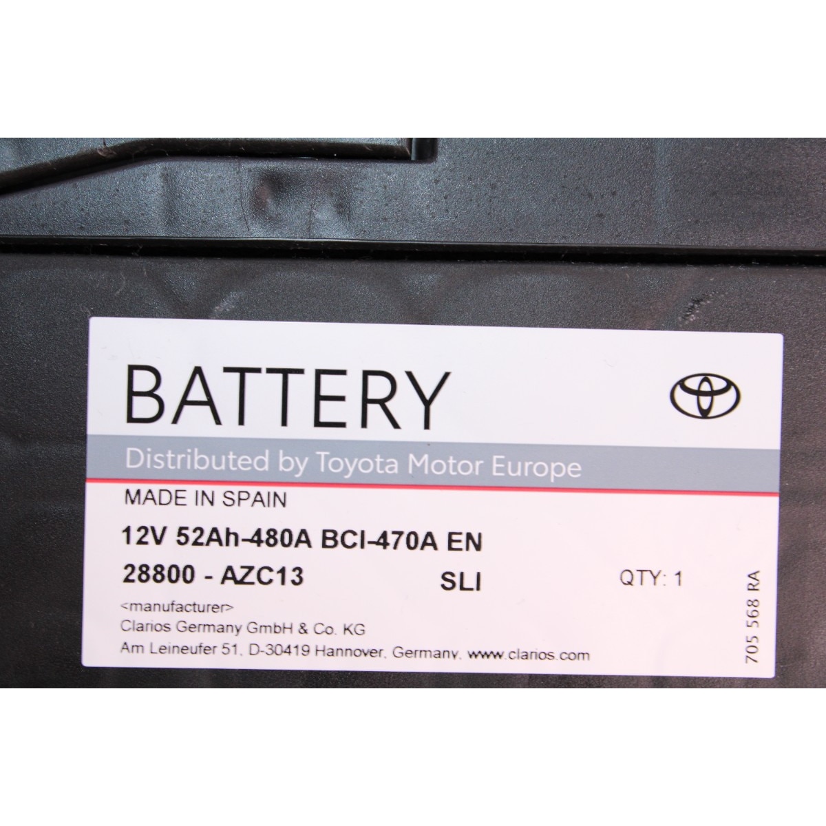 Baterie auto Toyota 12V 52Ah 28800-AZC13 pentru Yaris, Auris, Corolla ...
