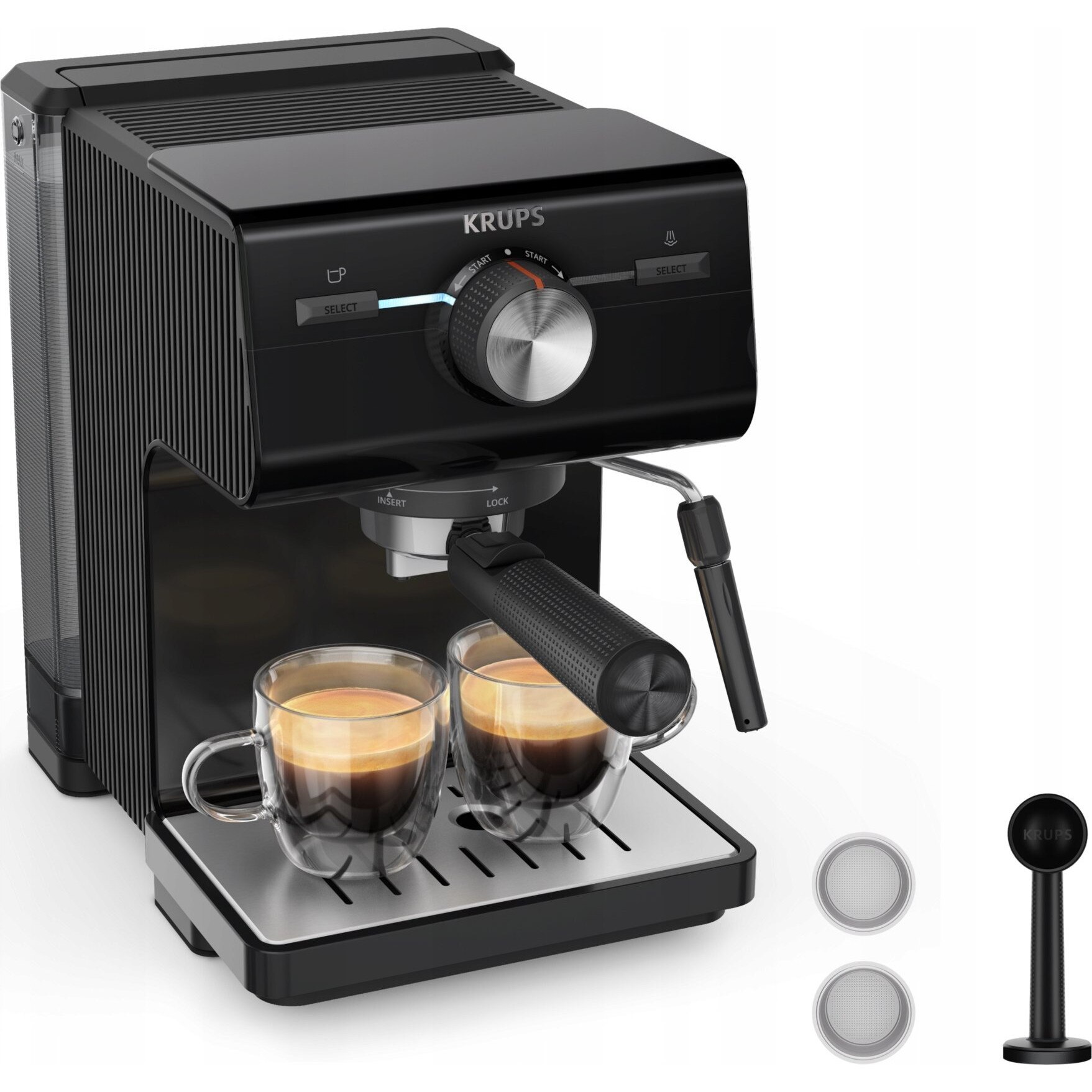 Espressor Semi-Automat Krups Authentic XP381810, 1400 W, Cappuccino ...
