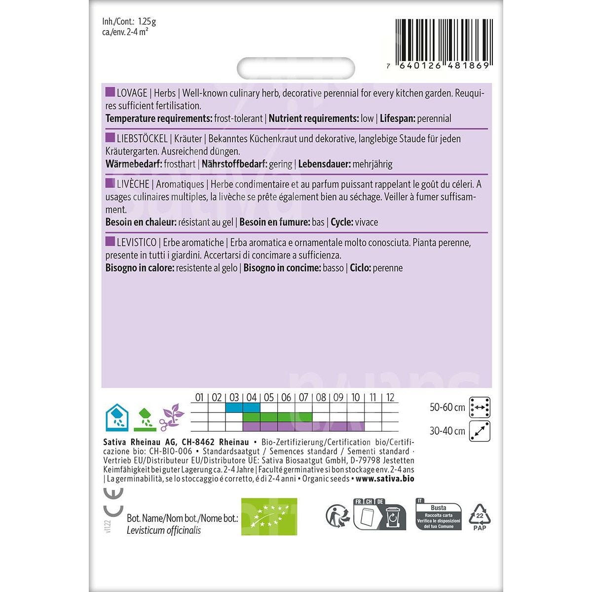 Leustean, Seminte Organice, Sativa, plic, 1 gram - eMAG.ro