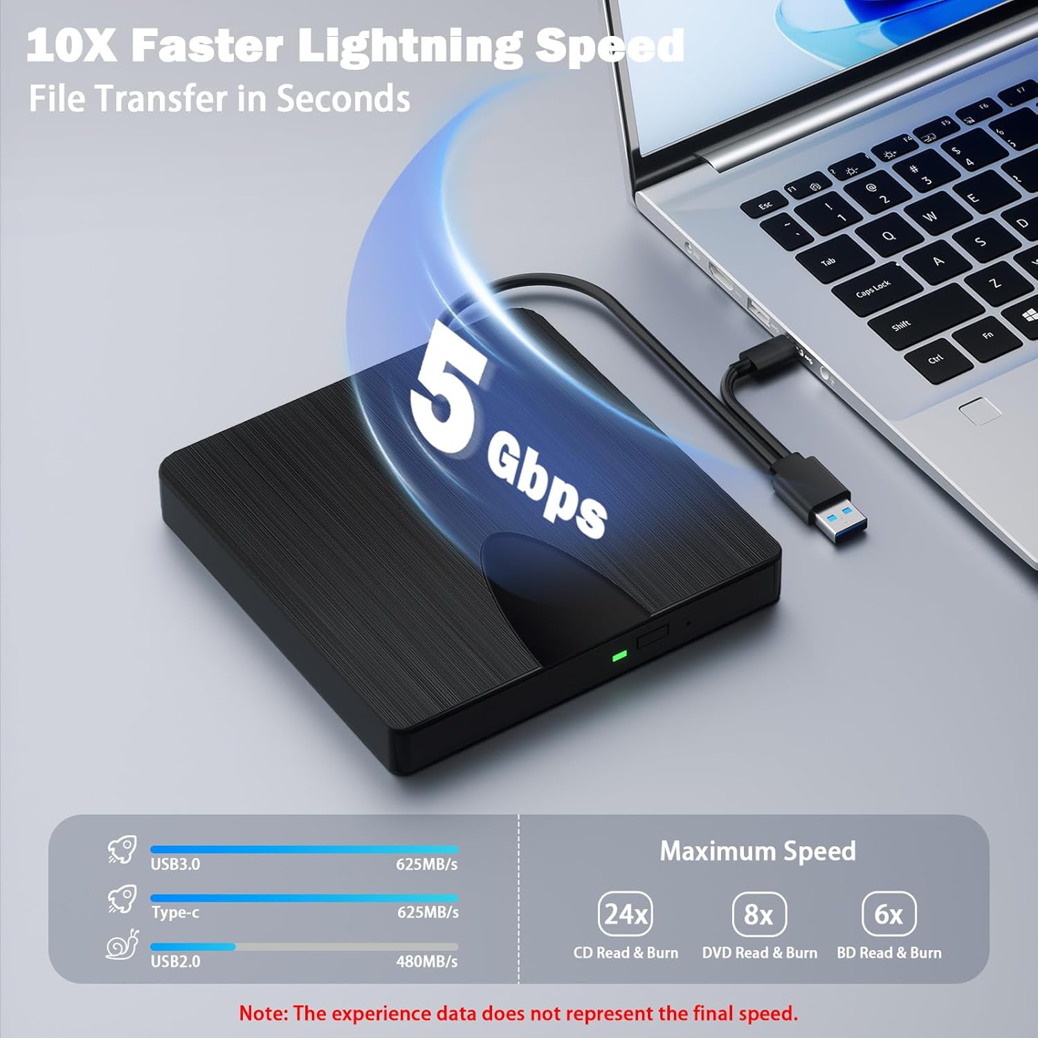 DVD writer extern, USB 3.0 si Type-C, DVD/CD Player, compatibil cu ...