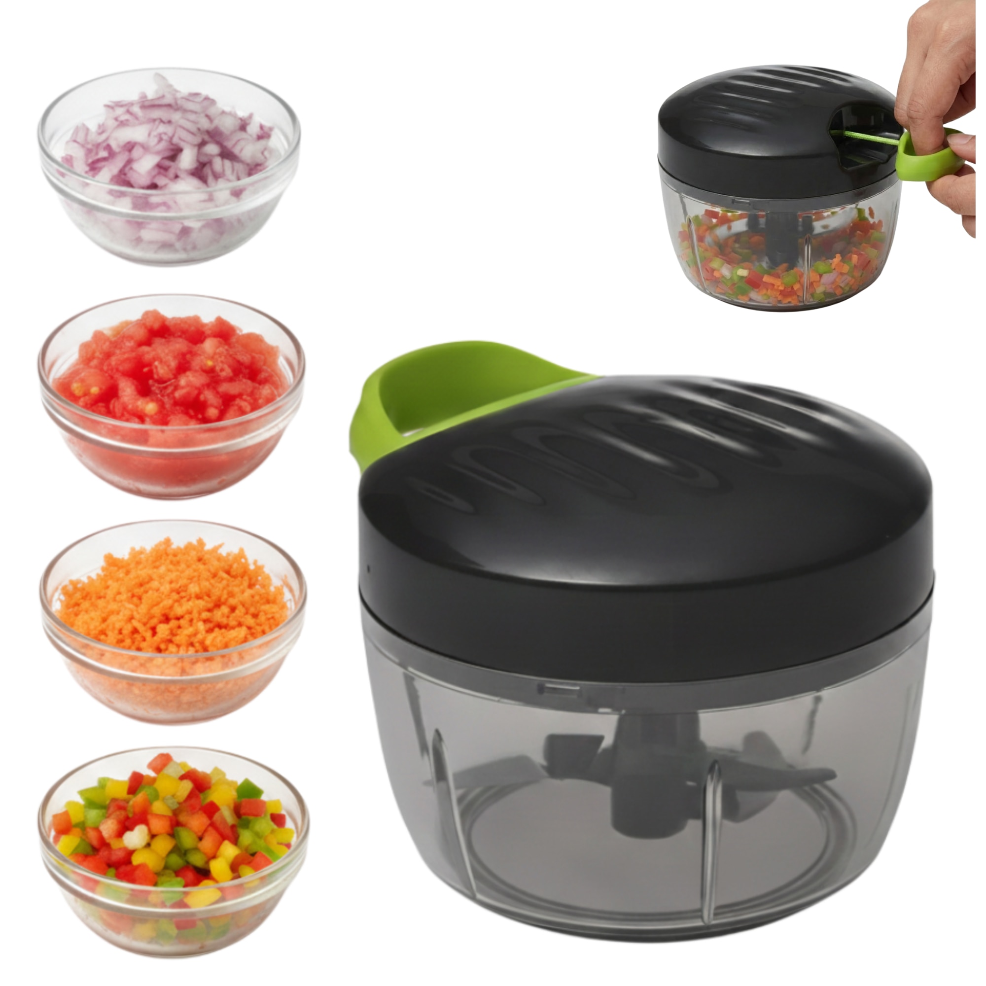 Mini tocator manual, pentru legume si fructe, Salestore®, tocator ...