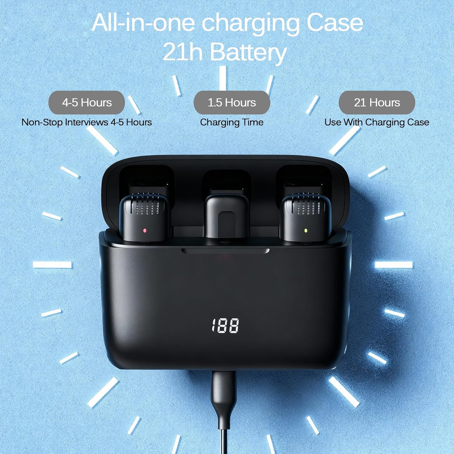 Microfon lavaliera wireless, USB Type-C, anulare a zgomotului, carcasa ...