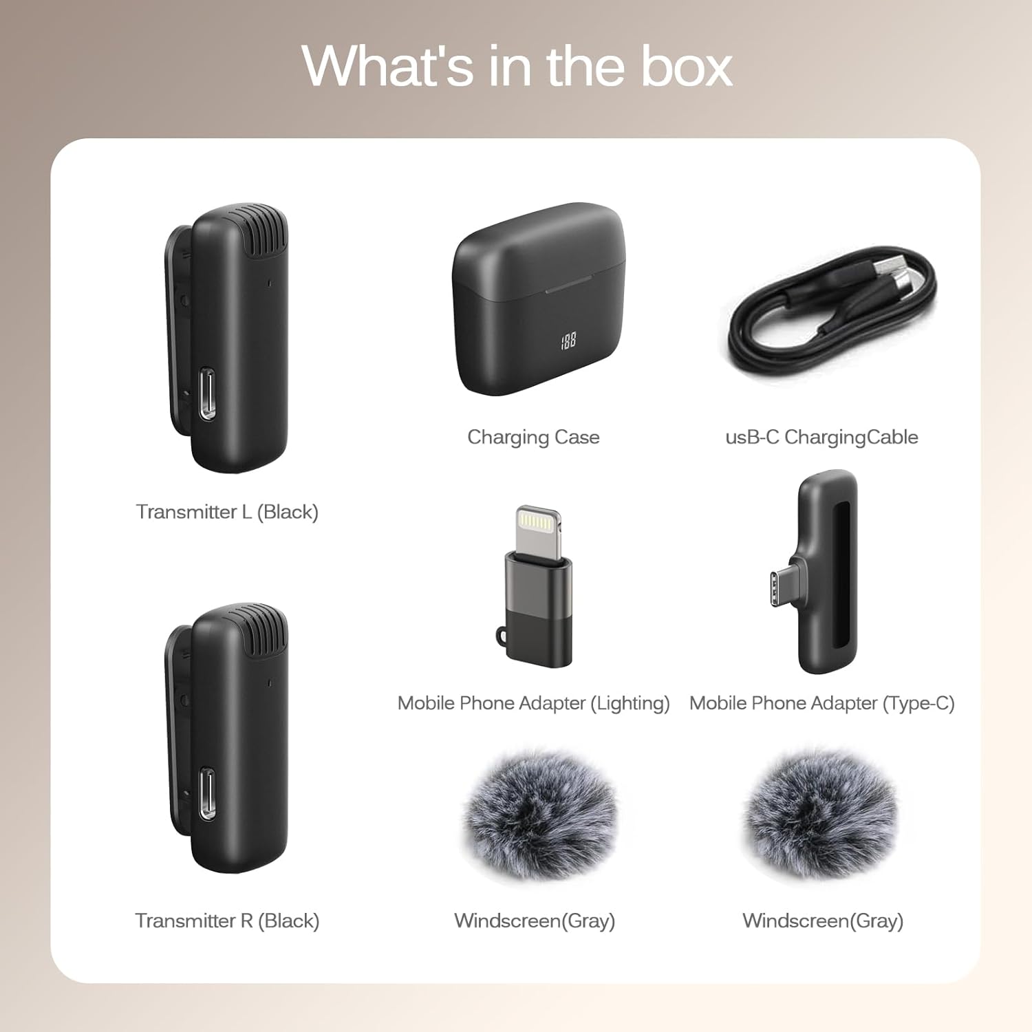 Microfon lavaliera wireless, USB Type-C, anulare a zgomotului, carcasa ...