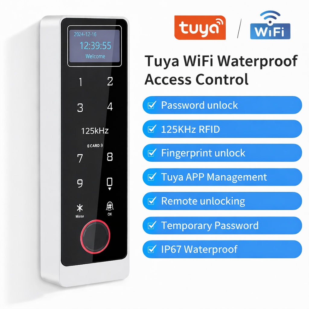 Tastatura de control acces standalone cu amprenta, EP-HD1-TUYA, RFID si ...