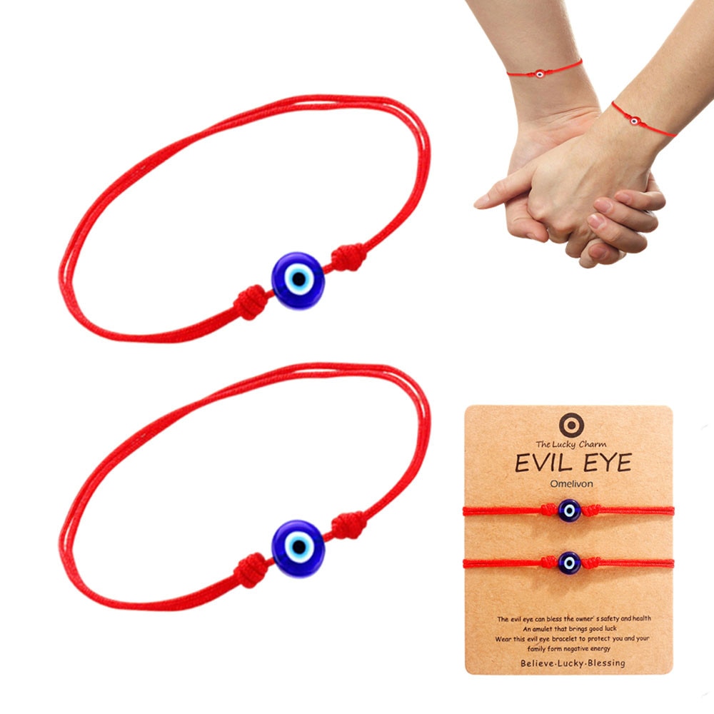 Bratari de cuplu Evil Eye, Omelivon, set 2 bucati, unisex - eMAG.ro