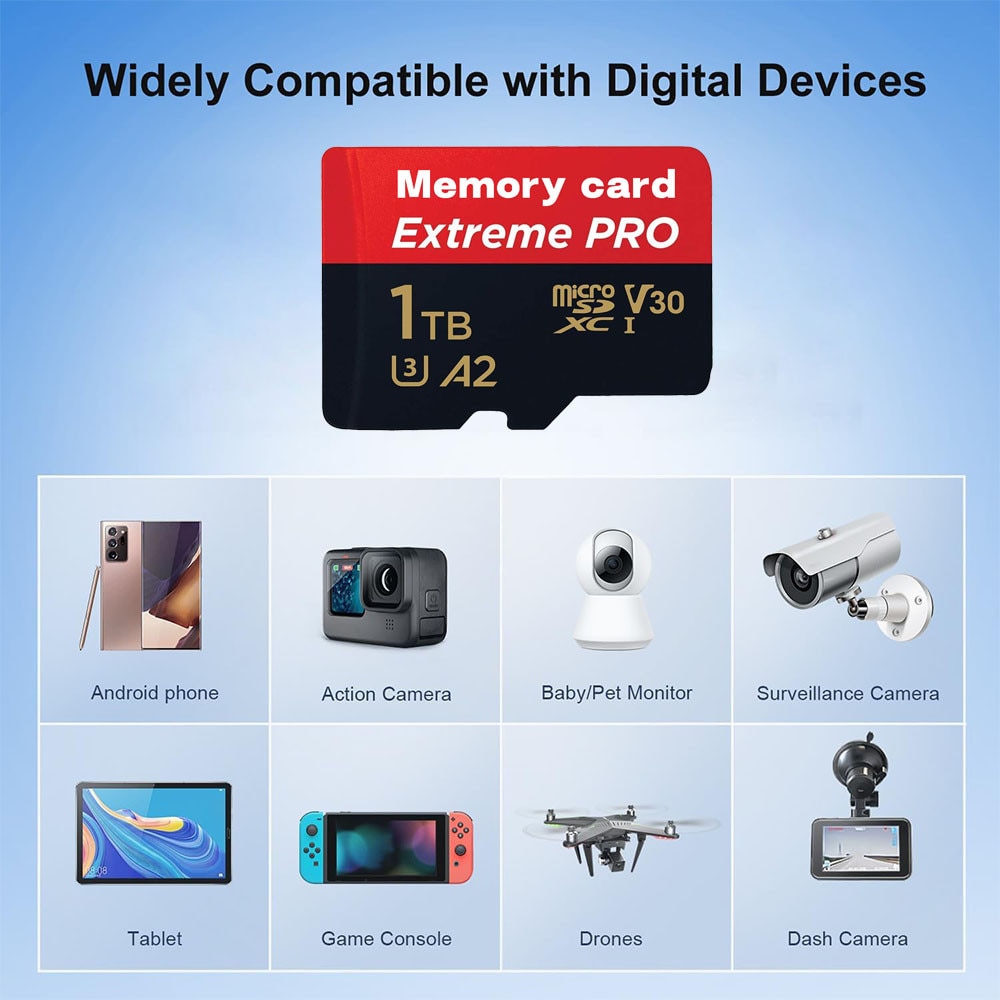 Card memorie MicroSDXC 1TB UHS-I U3 A2, Clasa 10, negru, cu adaptor SD ...