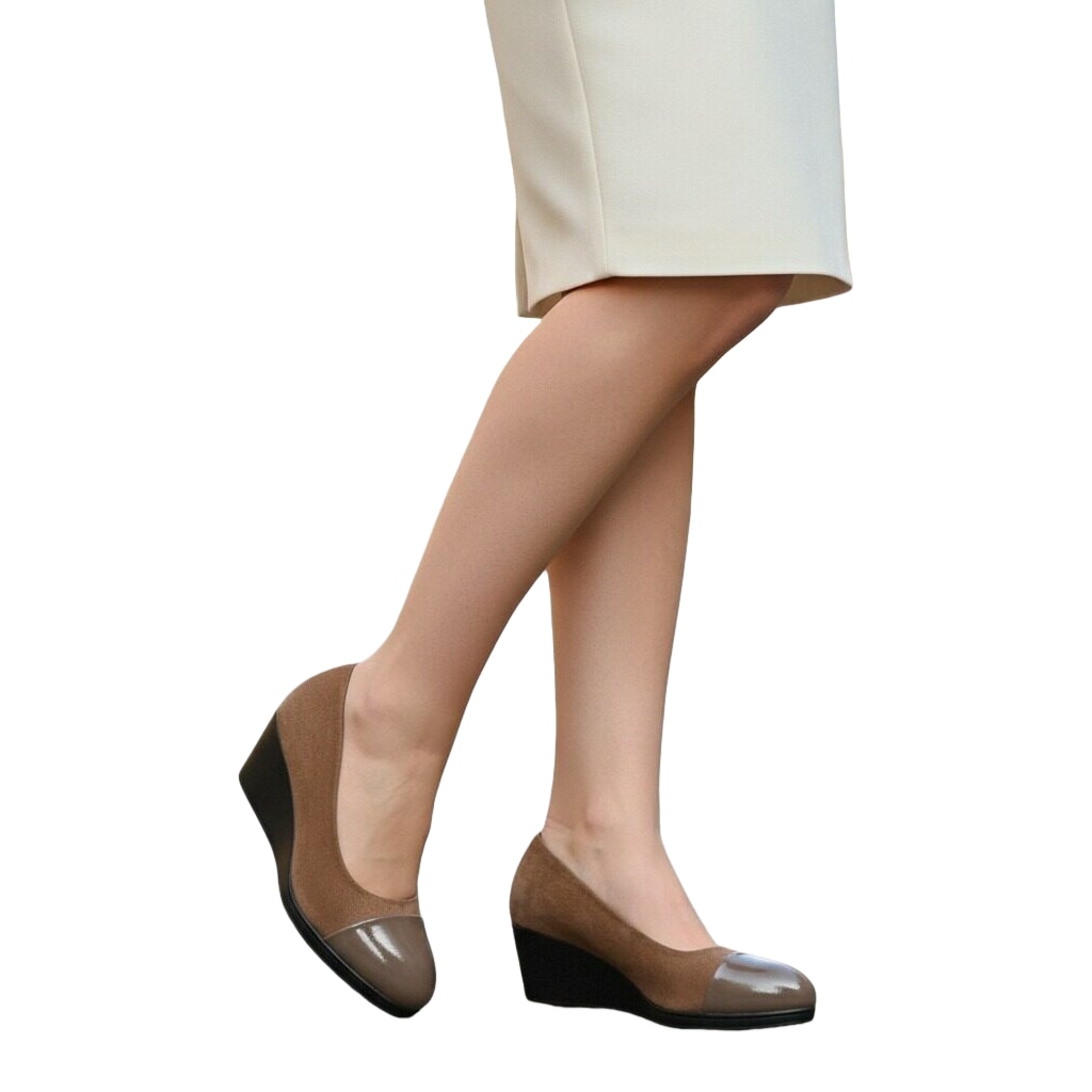 Női platform cipő, ökológiai bőr, C-93, barna, 39 - eMAG.hu