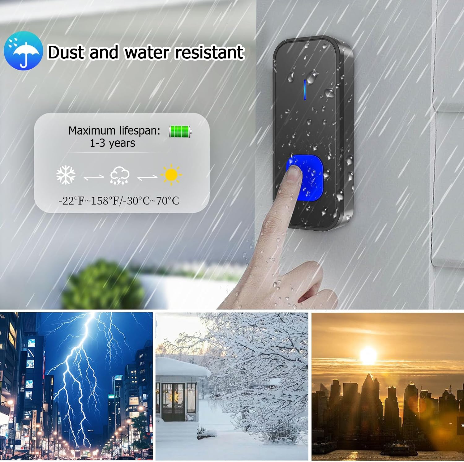 Sonerie Fara fir Wireless, PRESOMA, Distanta 400m, 5 Trepte Volum Pana ...