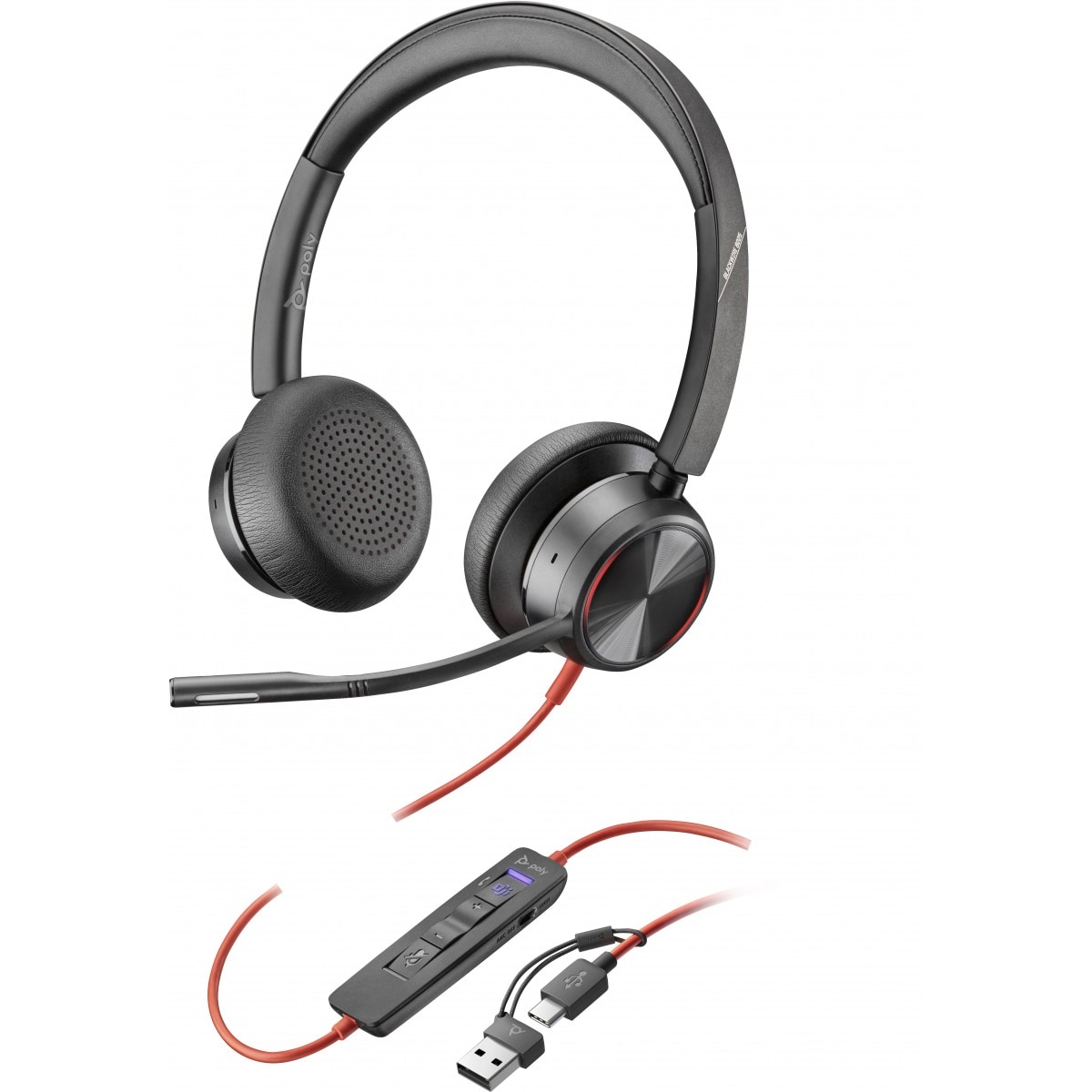 Casti PC POLYCOM Blackwire 8225, cu microfon, culoare neagra - eMAG.ro