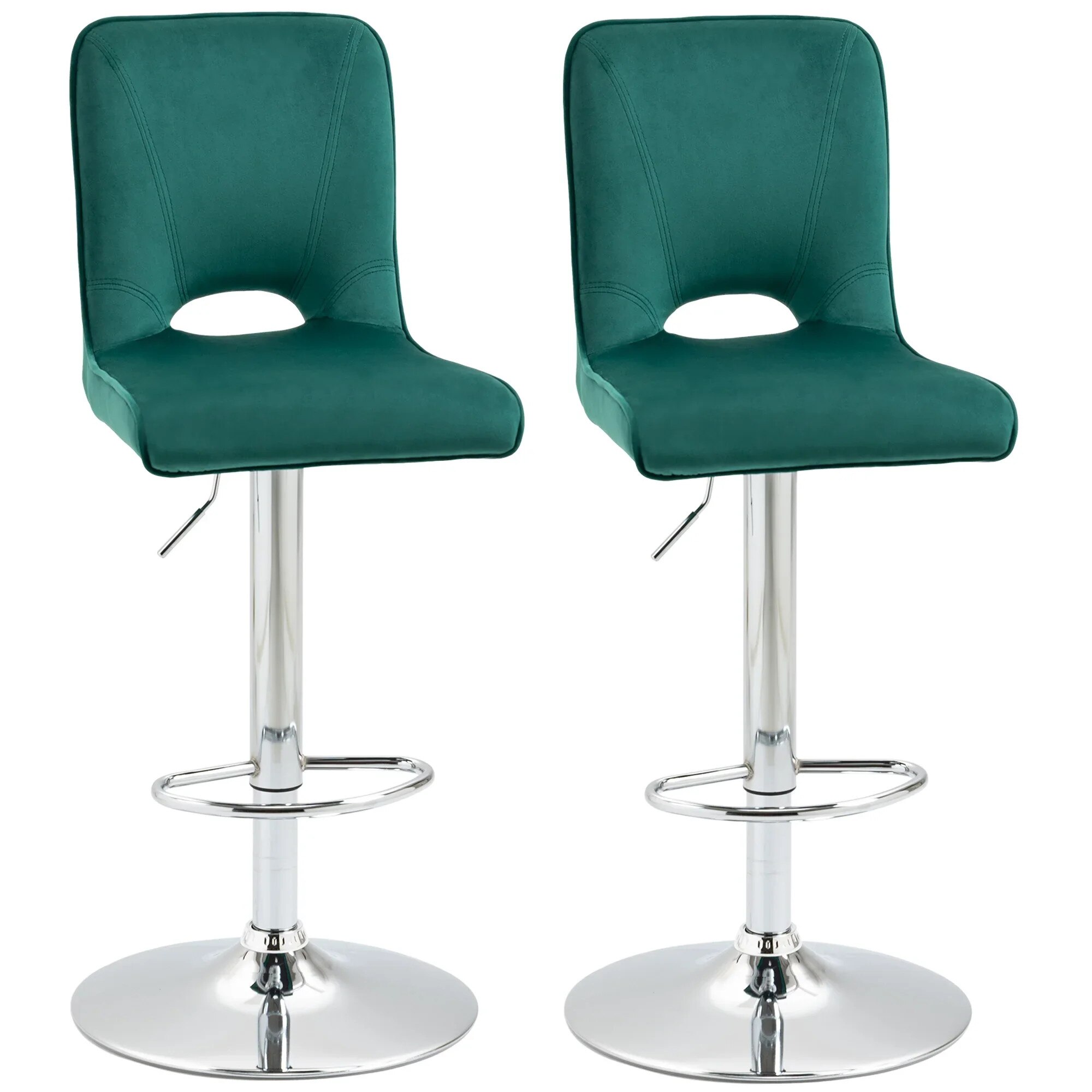 Set scaune de bar, pivotante, inaltime reglabila, sezut captusit, gri ...