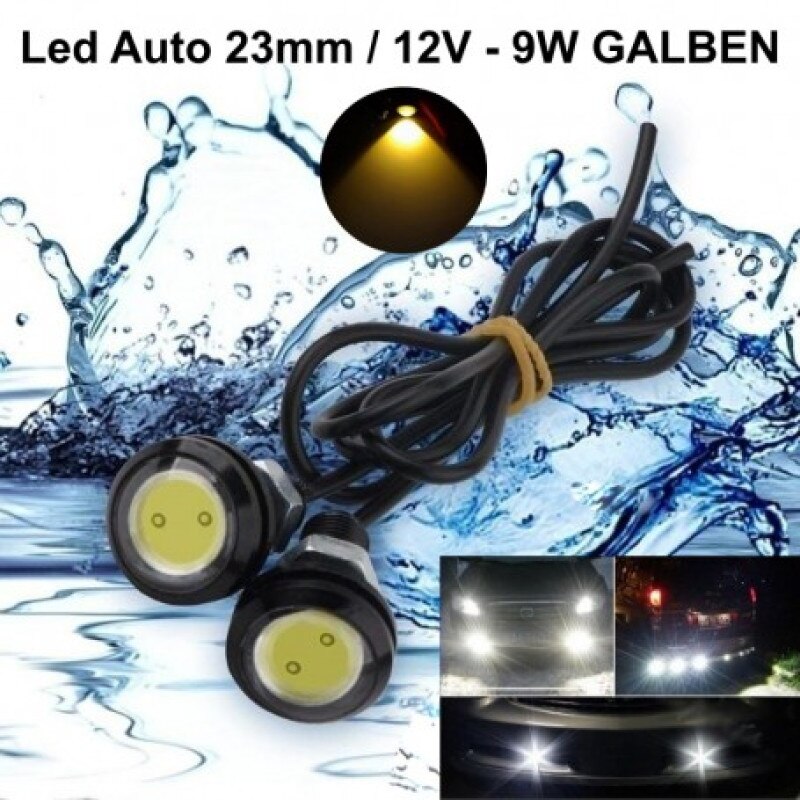 Becuri led auto 18mm 12V 9W impermeabile 2 buc/set lumina mov - eMAG.ro