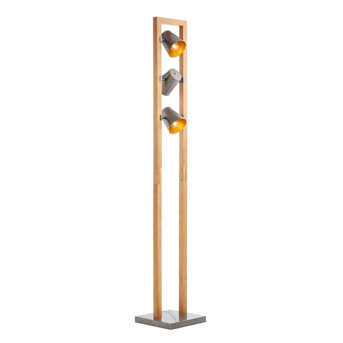 Lampadar Oaker 01-3498, 3 x E14, 1500 mm, lemn natur + argintiu, rustic ...