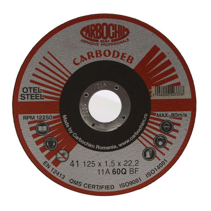 Disc debitare otel, Carbochim 11ABACH1TRS, 125 x 22.2 x 1.5 mm - eMAG.ro