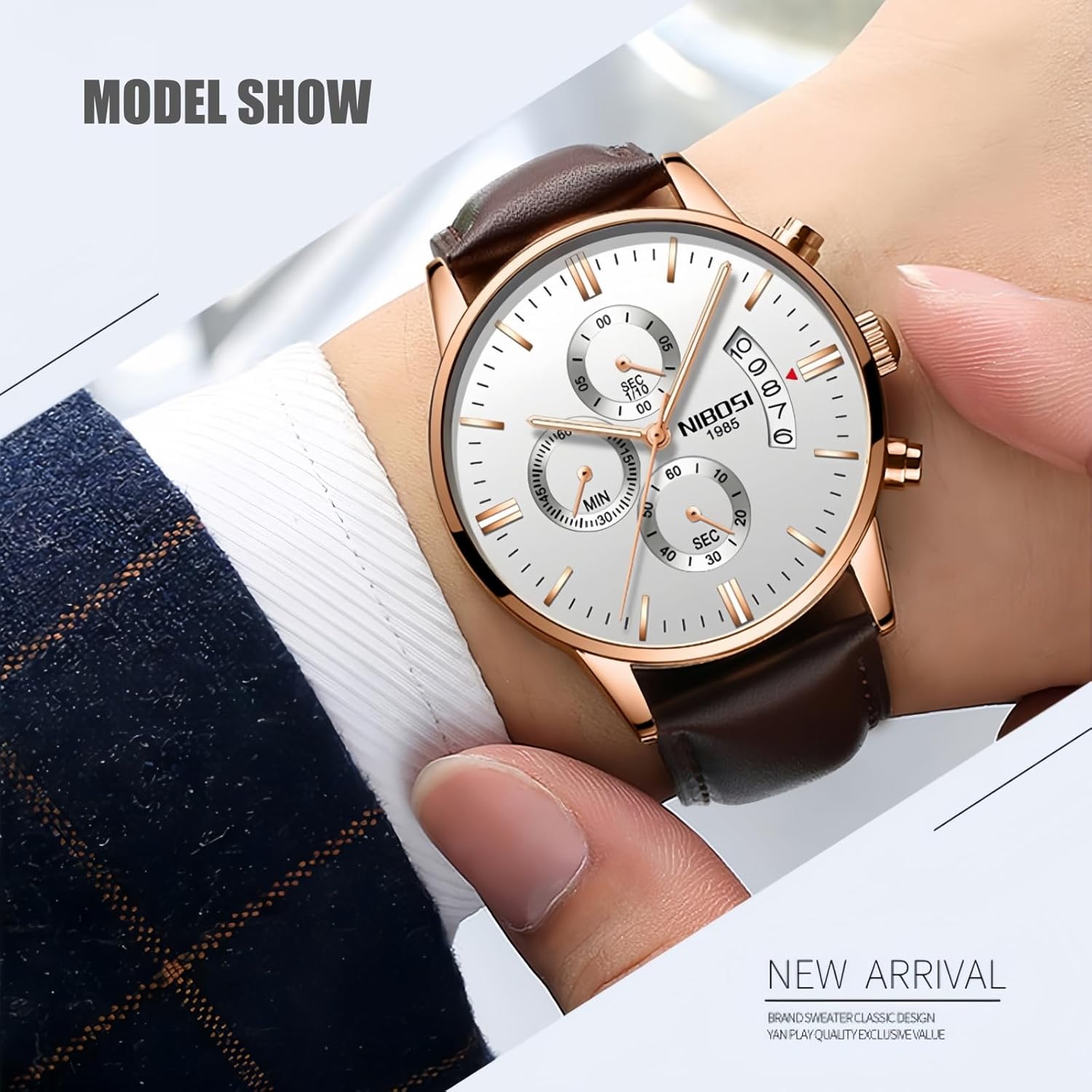 ceas-barbatesc-nibosi-elegant-cronograf-quartz-curea-din-piele