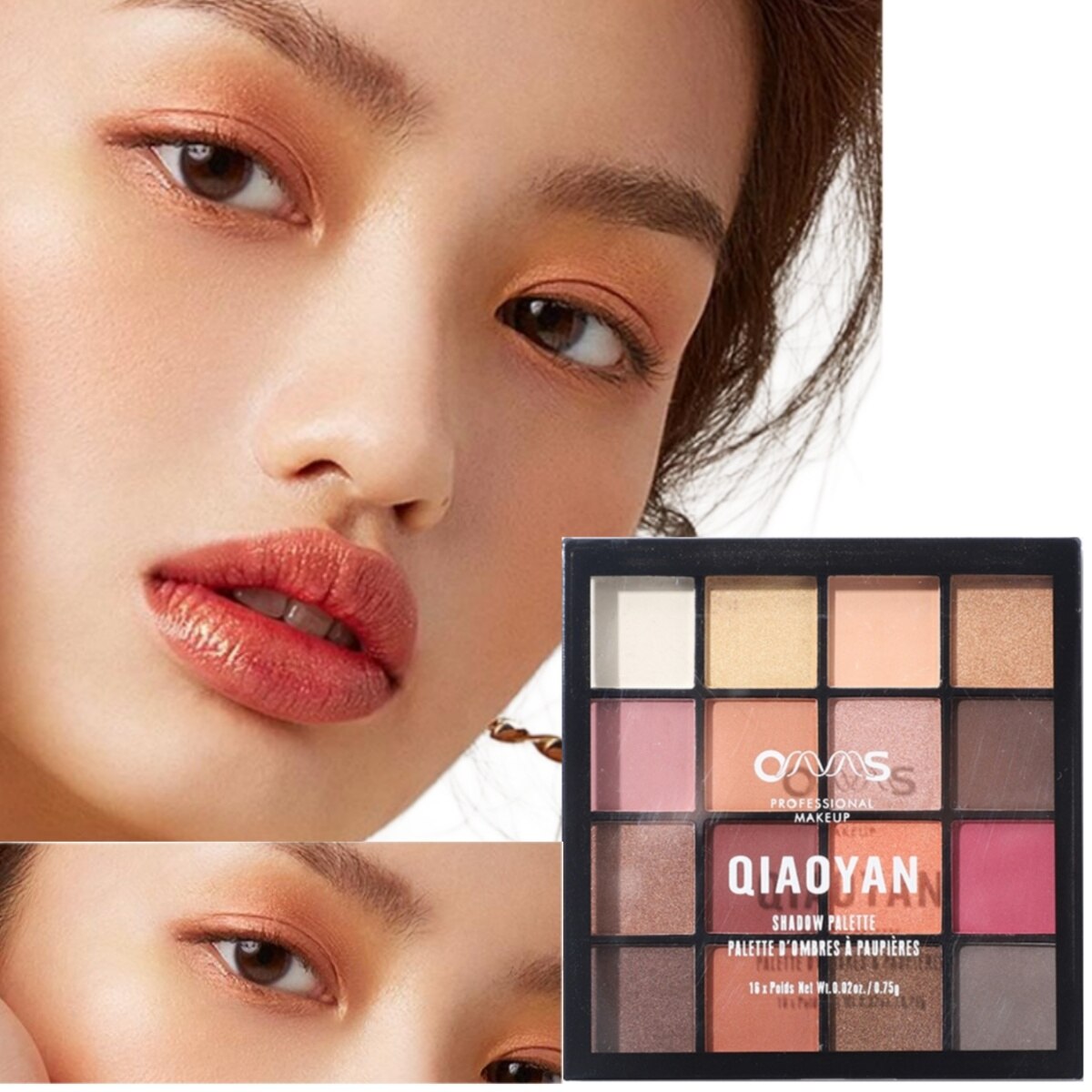 Fard de pleoape, QIAOYAN, paleta de farduri de pleoape in 16 culori, un ...