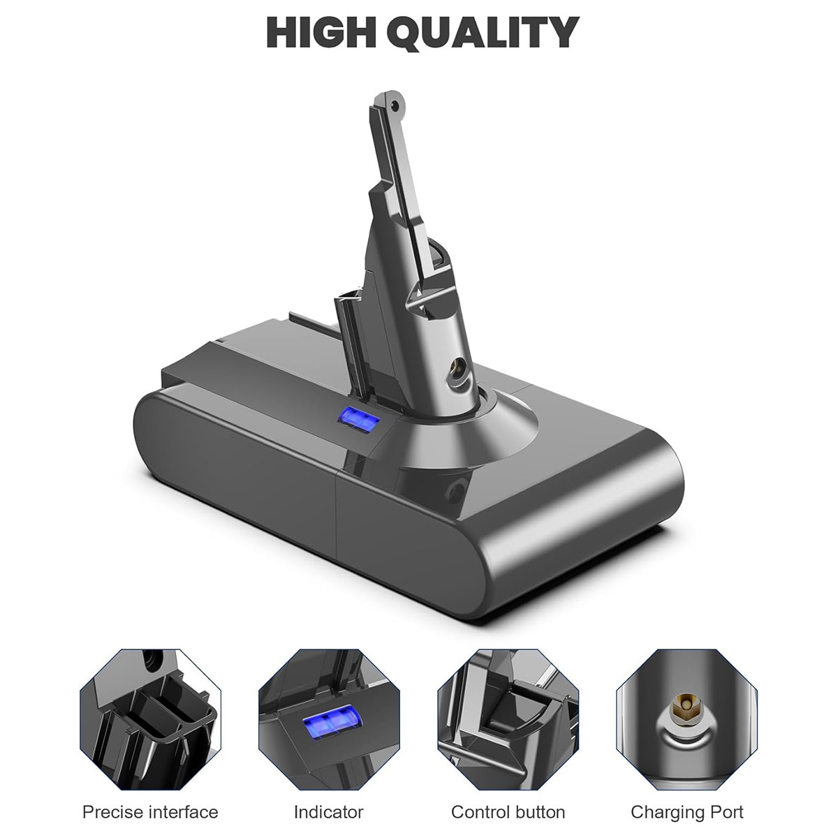 Acumulator YOUKUKE®, Premium pentru Dyson V8 V8 Absolute Animal Fluffy ...