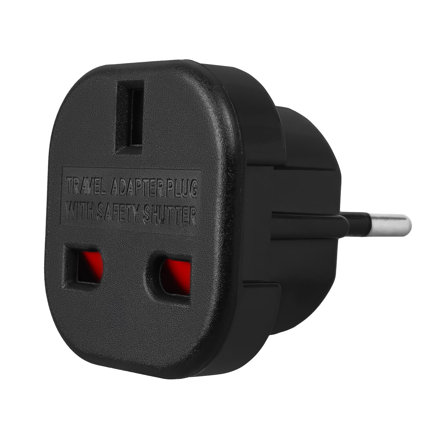 Adaptor de la priza UK la priza EU, Maclean, negru, MCE72, 2 bucati ...