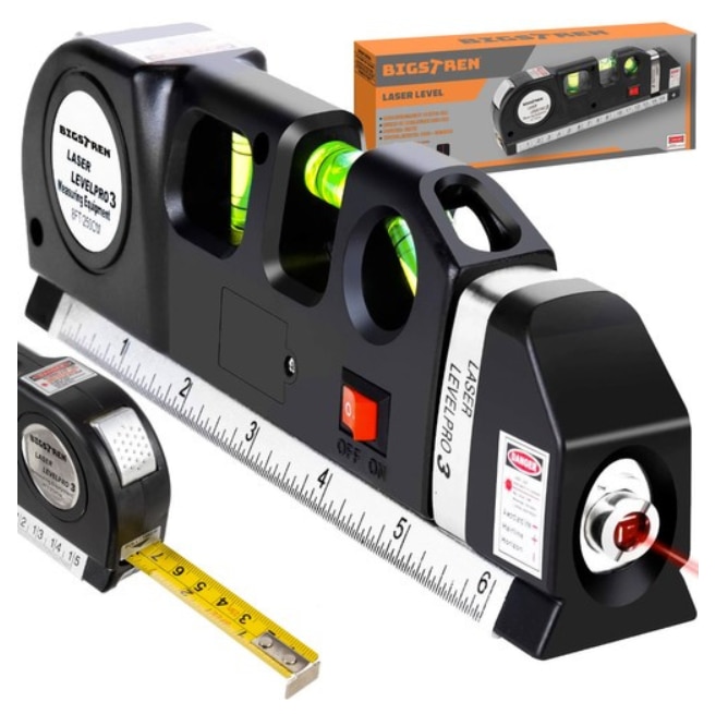 Nivela Laser AB HOMES cu Ruleta 250 cm si 3 Bule de Nivel – Instrument ...