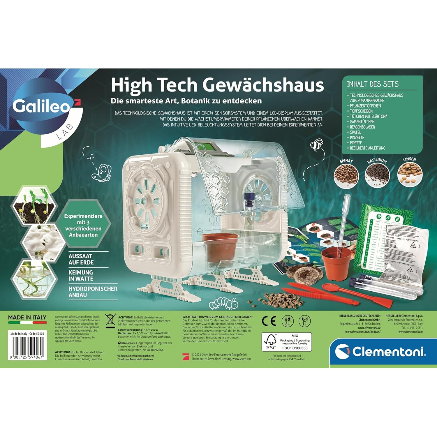 Clementoni Galileo Lab Tudományos Est, botanikai kísérletező készlet ...