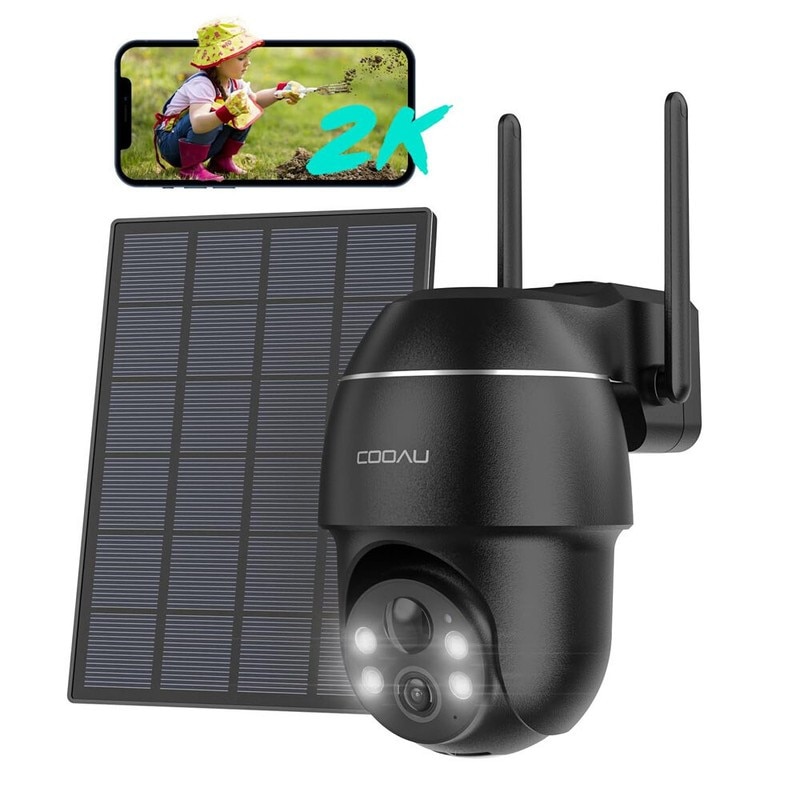 Camera de supraveghere wireless COOAU de exterior cu energie solara, cu ...