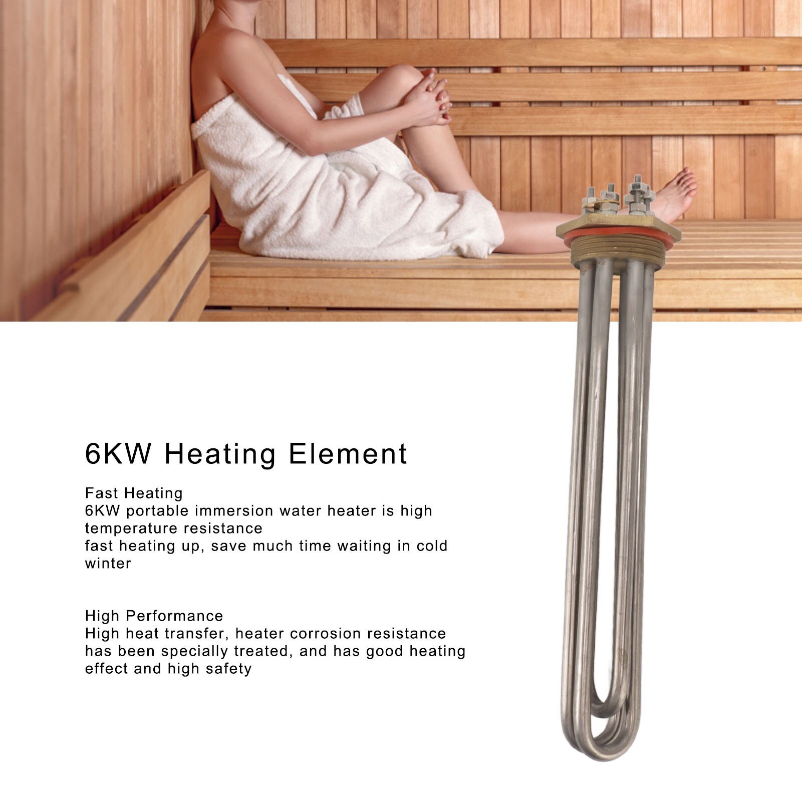 Element de incalzire pentru sauna 6KW, inox, rezistent la coroziune ...