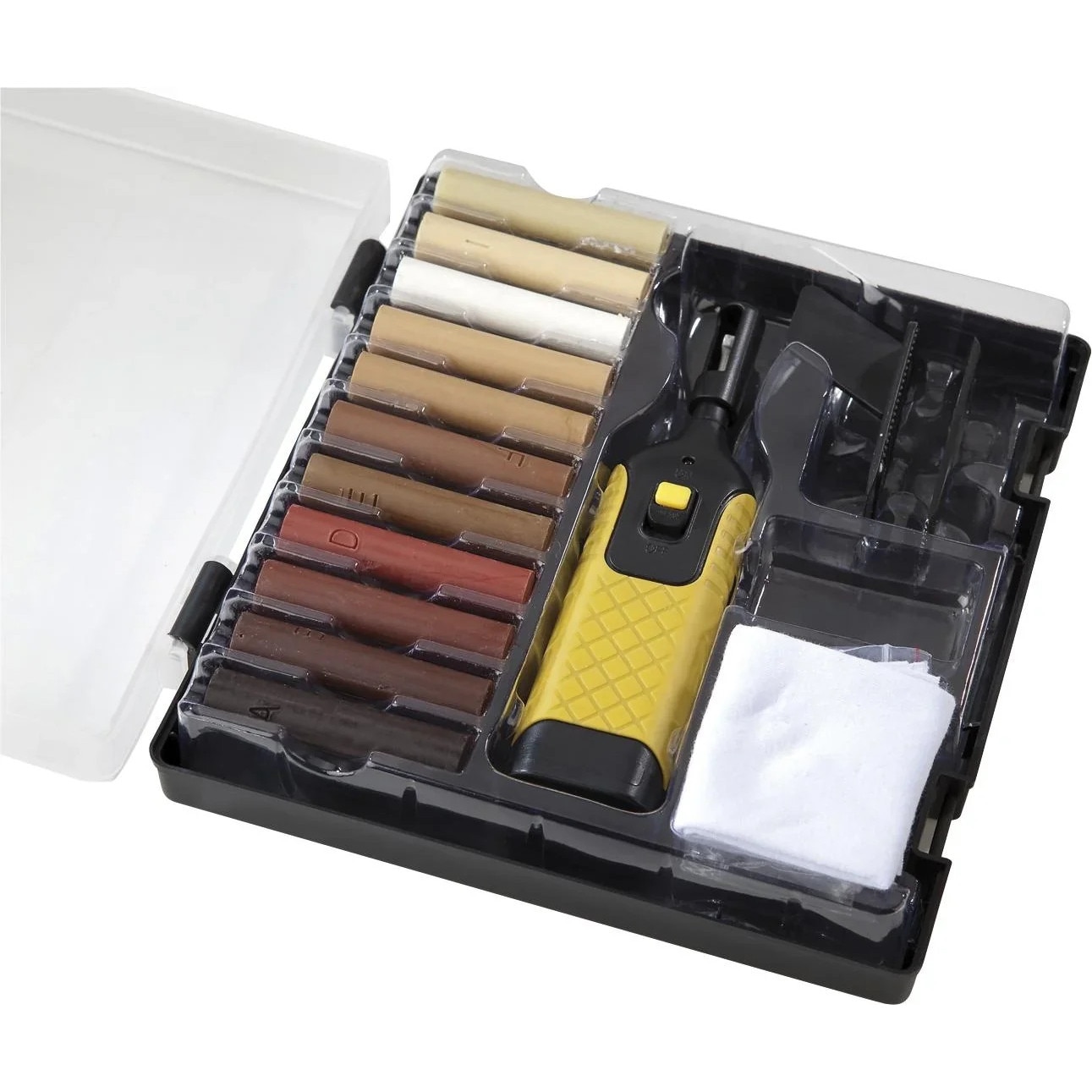 Kit de reparatie pentru laminat si parchet Westfalia, 11 bete de ceara ...