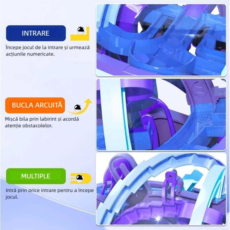 Labirint Rotativ 3D de Navigat cu Bila Kuvikoo™ - Tema Aerospatiala cu ...