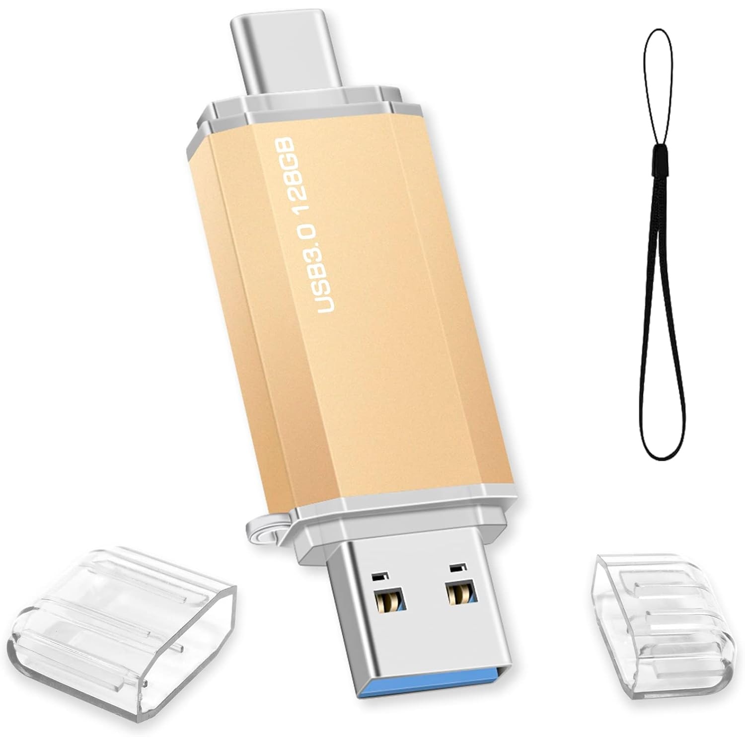 Stick USB 128GB, Tip C si USB 3.0, transfer rapid, aurie - eMAG.ro