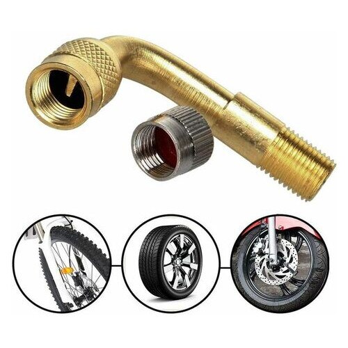 Set 4 adaptoare extensie supapa roata 135 grade, alama, 56x13x10mm ...