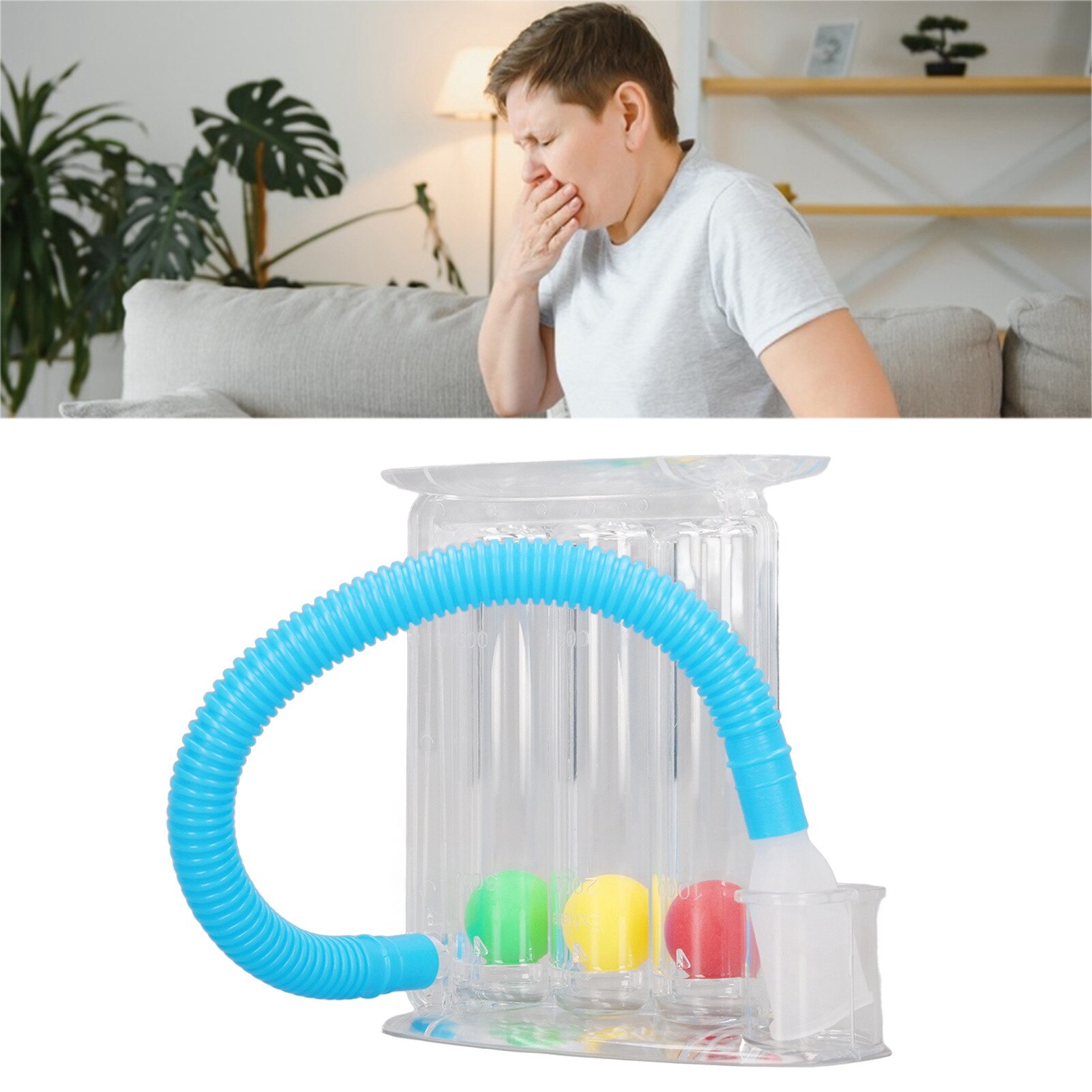 Dispozitiv exercitii de respiratie profunda, 3 bile, ajuta la reducerea ...