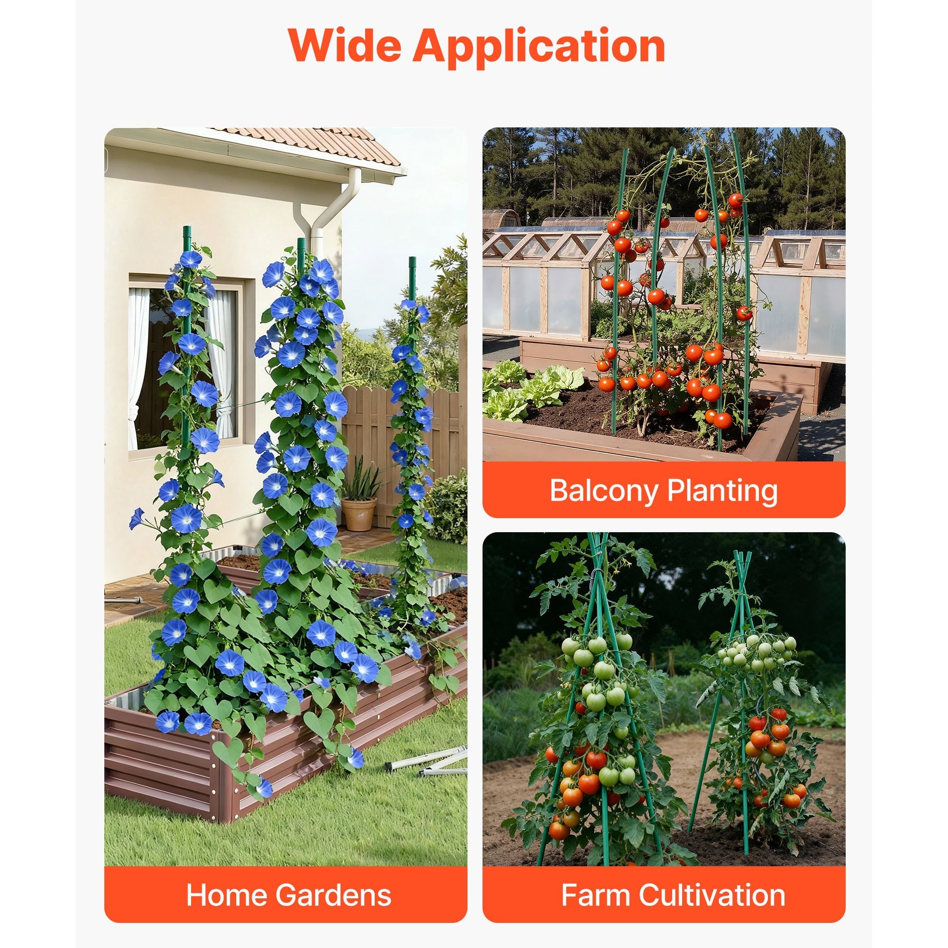 Araci si tarusi de gradina pentru plante, Set 50 buc, Lungime 180 cm ...