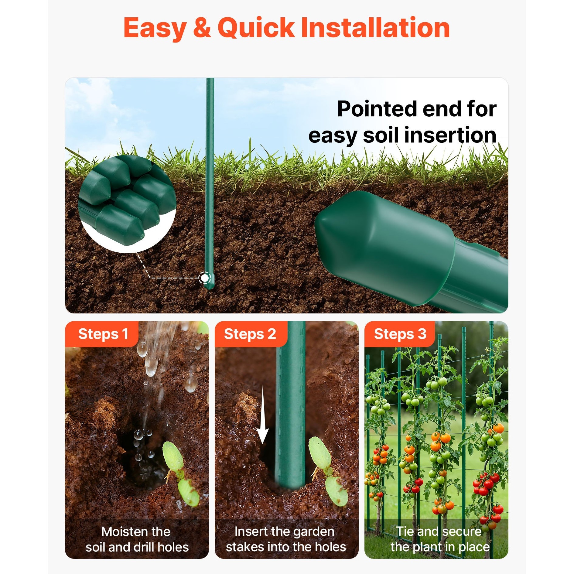 Araci si tarusi de gradina pentru plante, Set 50 buc, Lungime 180 cm ...