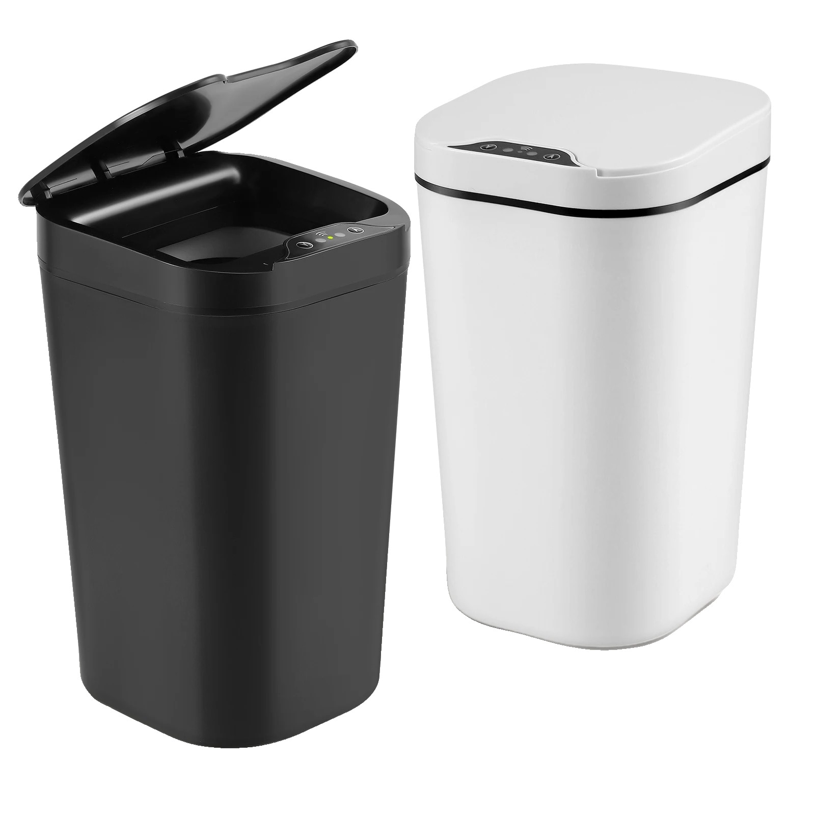 Set 2 cosuri de gunoi cu senzor, operare fara atingere, design ...