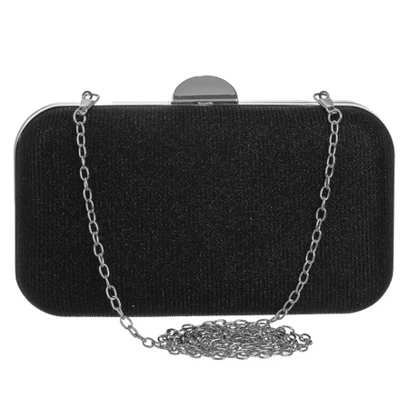 Poseta Clutch Neagra cu Glitter & Lant 19x4,5x11cm - eMAG.ro