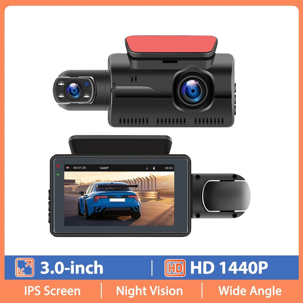 Camera auto DVR, 64G, 150° unghi, inregistrare nocturna, 3 inch - eMAG.ro