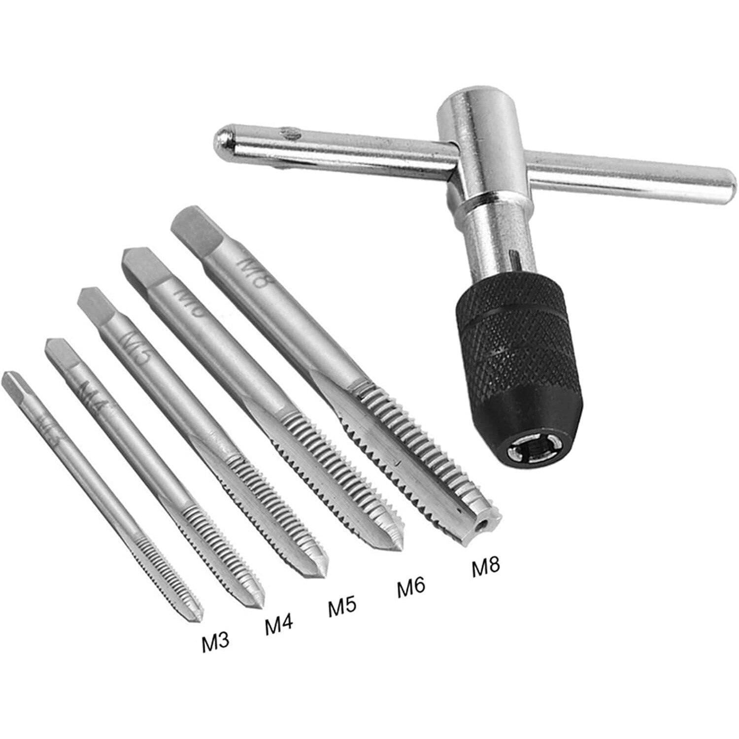Set de unelte pentru filete, 5 piese, din otel aliat, design ergonomic ...
