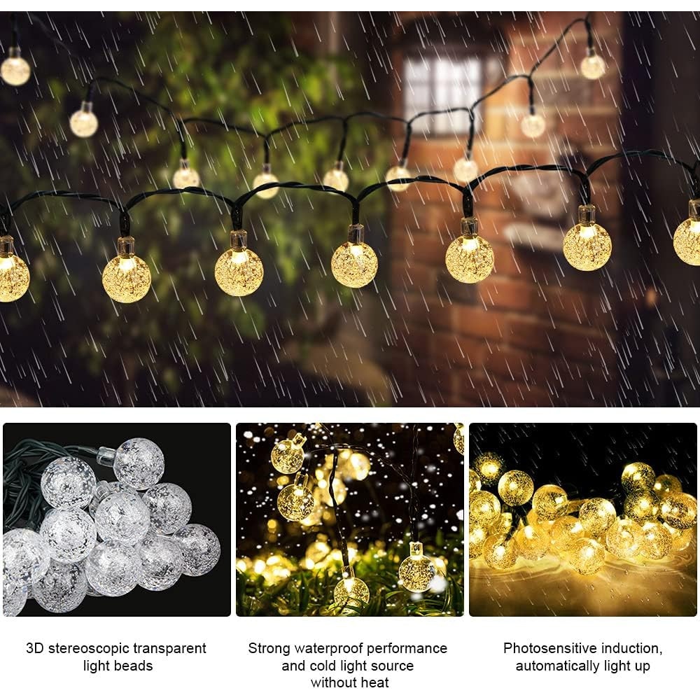 Lampi solare, 50 LED, IP65 rezistent la apa, 8 moduri de iluminare, 8m ...