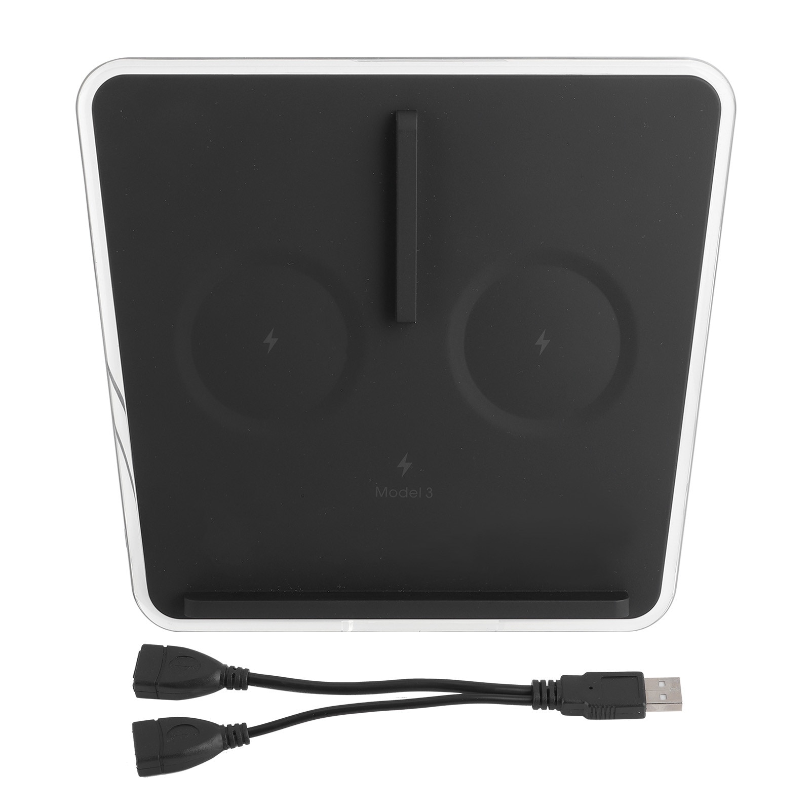 Pad de incarcare wireless auto 10W, incarcator dual pentru telefoane cu ...