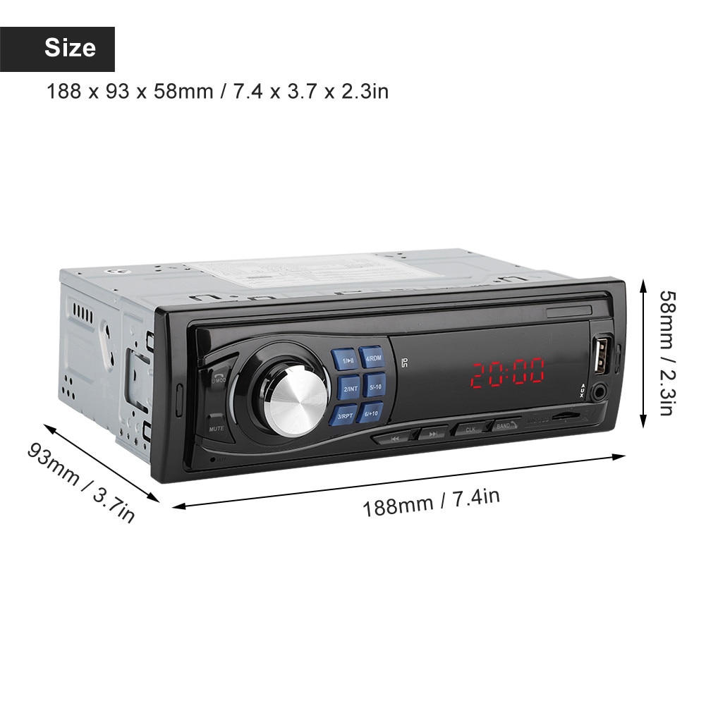 Player audio auto Bluetooth 12V, MP3, USB, AUX, radio FM, set - eMAG.ro