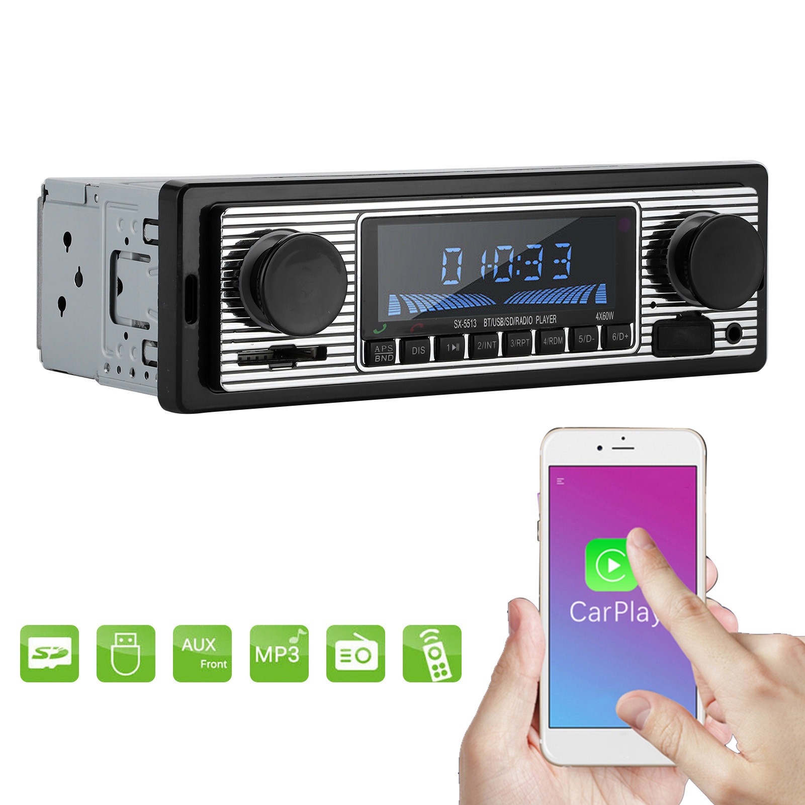 Radio auto Bluetooth Classic MP3, player muzical cu USB, SD, AUX, FM ...
