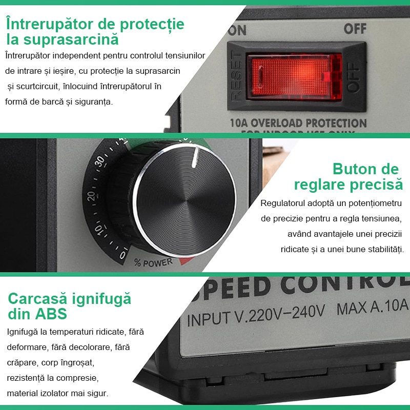 Regulator turatie motor, Duueyct, 10 A, 230V, protectie la suprasarcina ...