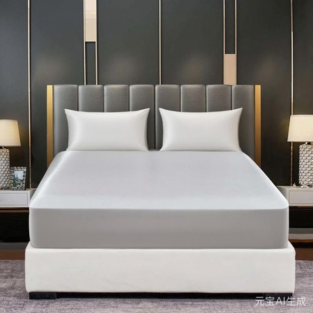 Cearsaf de pat cu elastic satin– Extrem de moale, ca matasea, alba ...